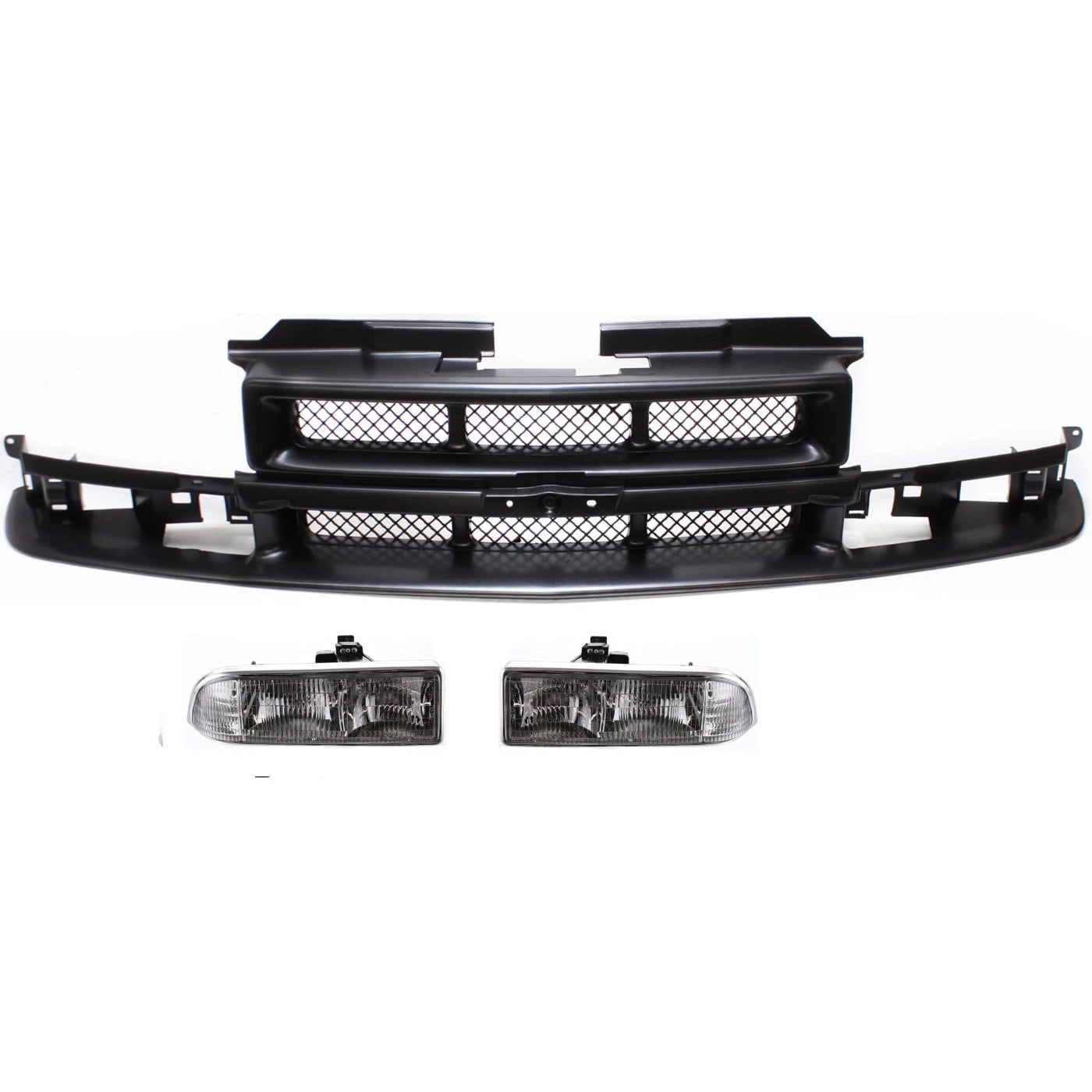for S10 Grille & Head Assembly Kit For 1998-2004 (3PC), Plug-and-Play ...