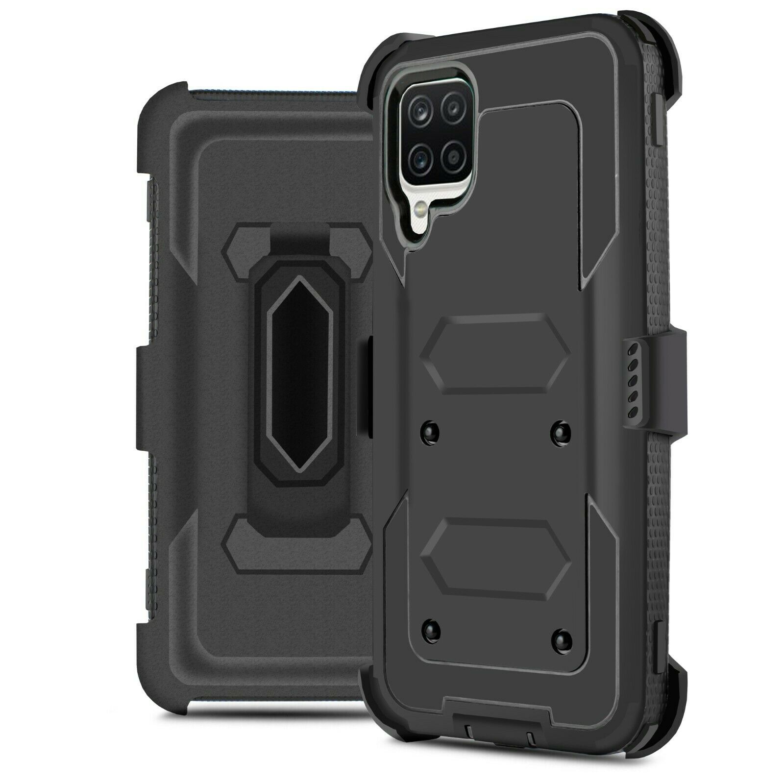 for Samsung Galaxy A12 Phone Case Dual Layer Full-Body Rugged Clear ...