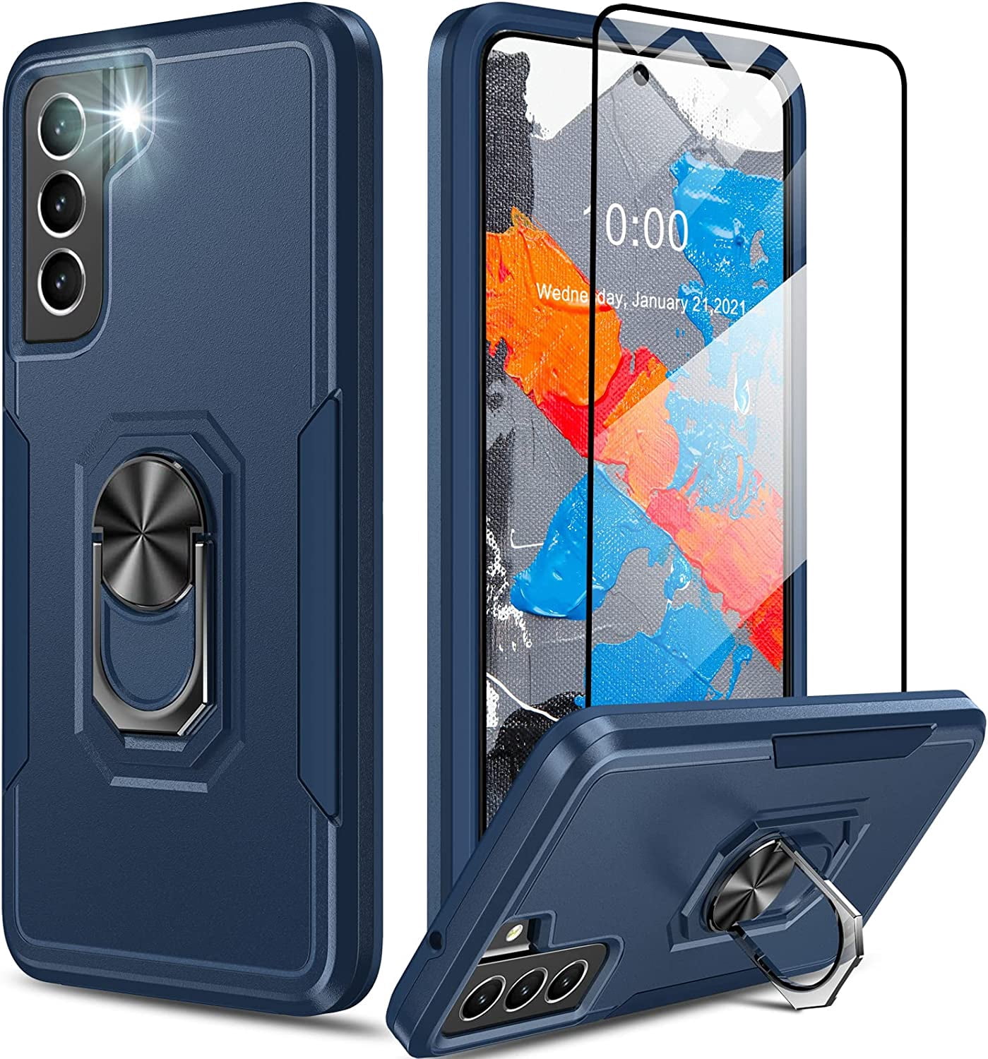 for Samsung Galaxy S21 FE Case,Heavy Duty Military Grade Shockproof ...