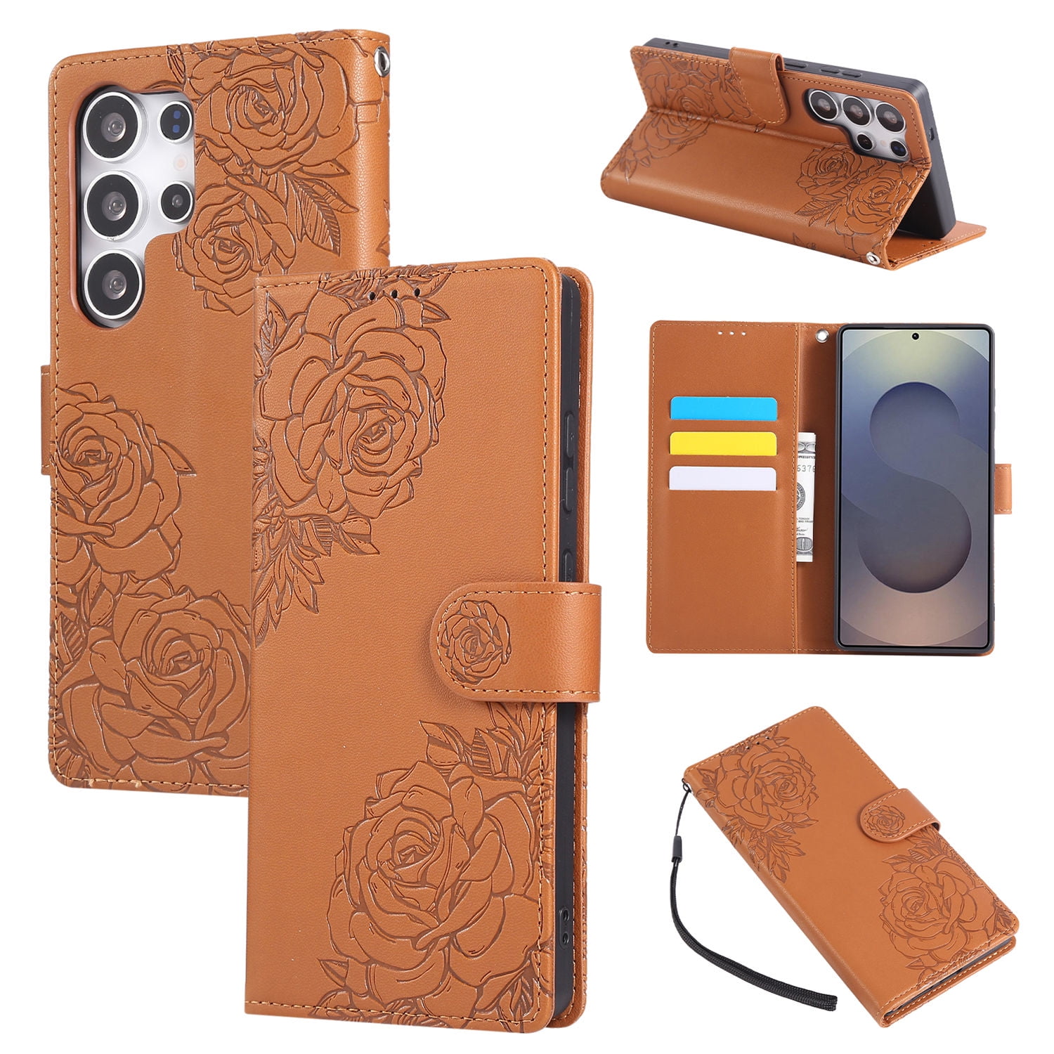 for Samsung Galaxy S23 Ultra S23FE Wallet Case Leather Card slot Magnetic Phone Cover - Walmart.com