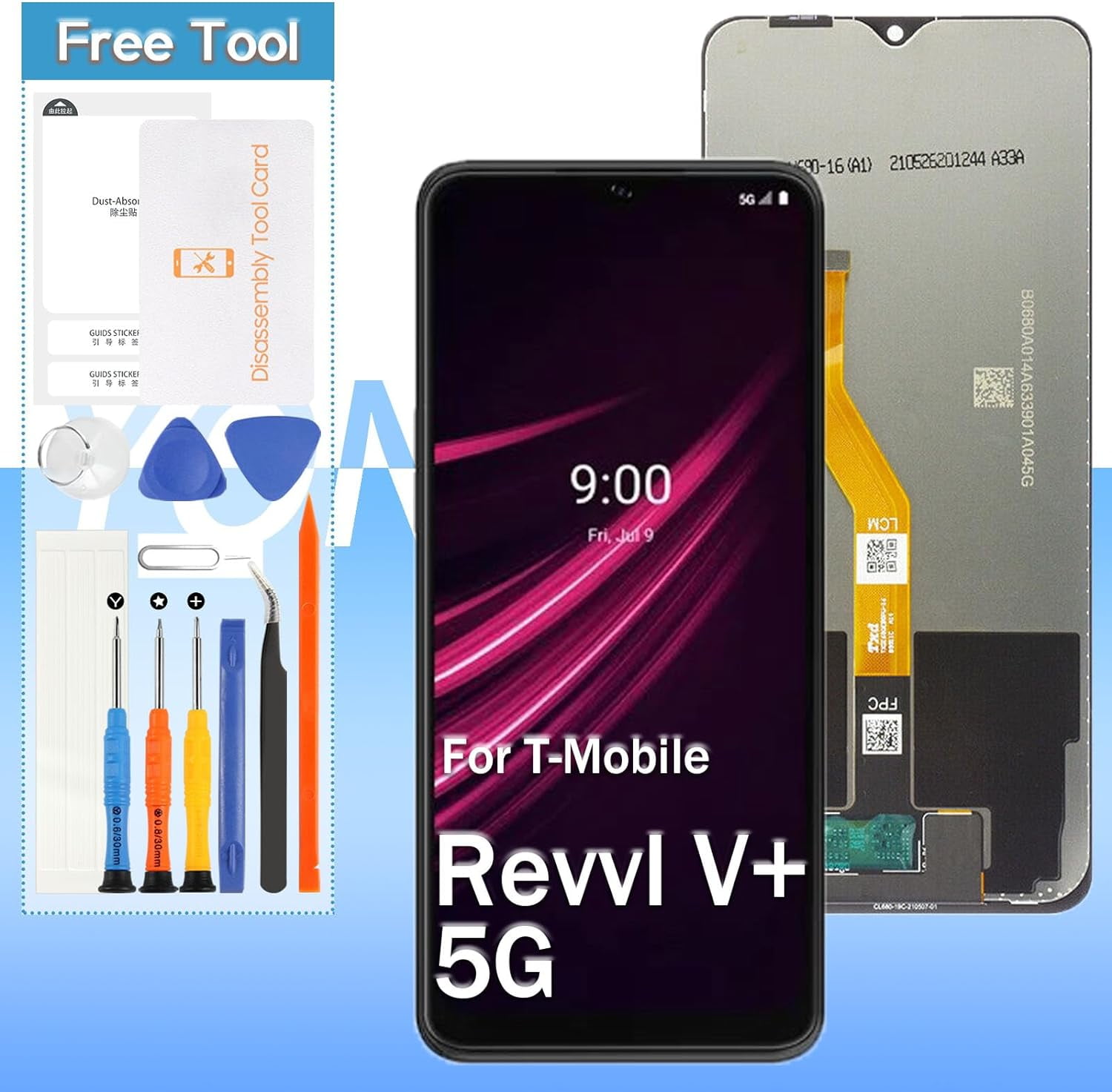 for T-Mobile Revvl V Plus 5G LCD Display Touch Screen Replacement | 6. ...