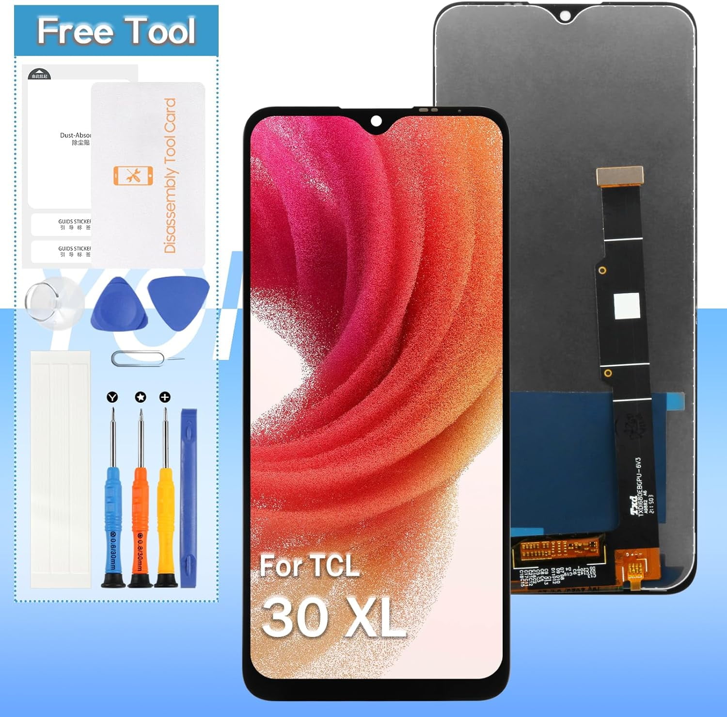 for TCL 30 XL Screen Replacement T671G T701DL 6.8“ LCD Display Touch Digitizer Assembly with ...