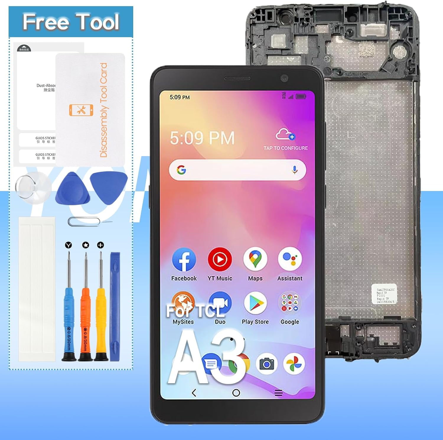for TCL A3 /TCL ION Z Screen Replacement A509DL, T501C 5.5" LCD Display ...