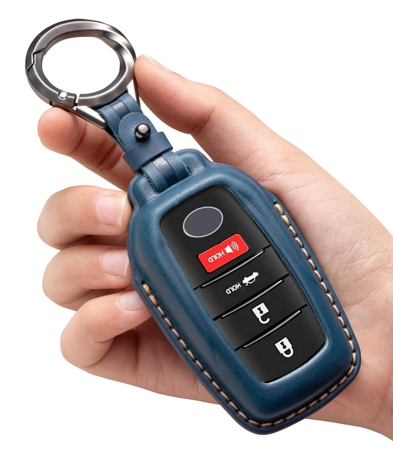 for Toyota Key Fob Cover Leather Car Key Fob Case Keychain Compatible ...