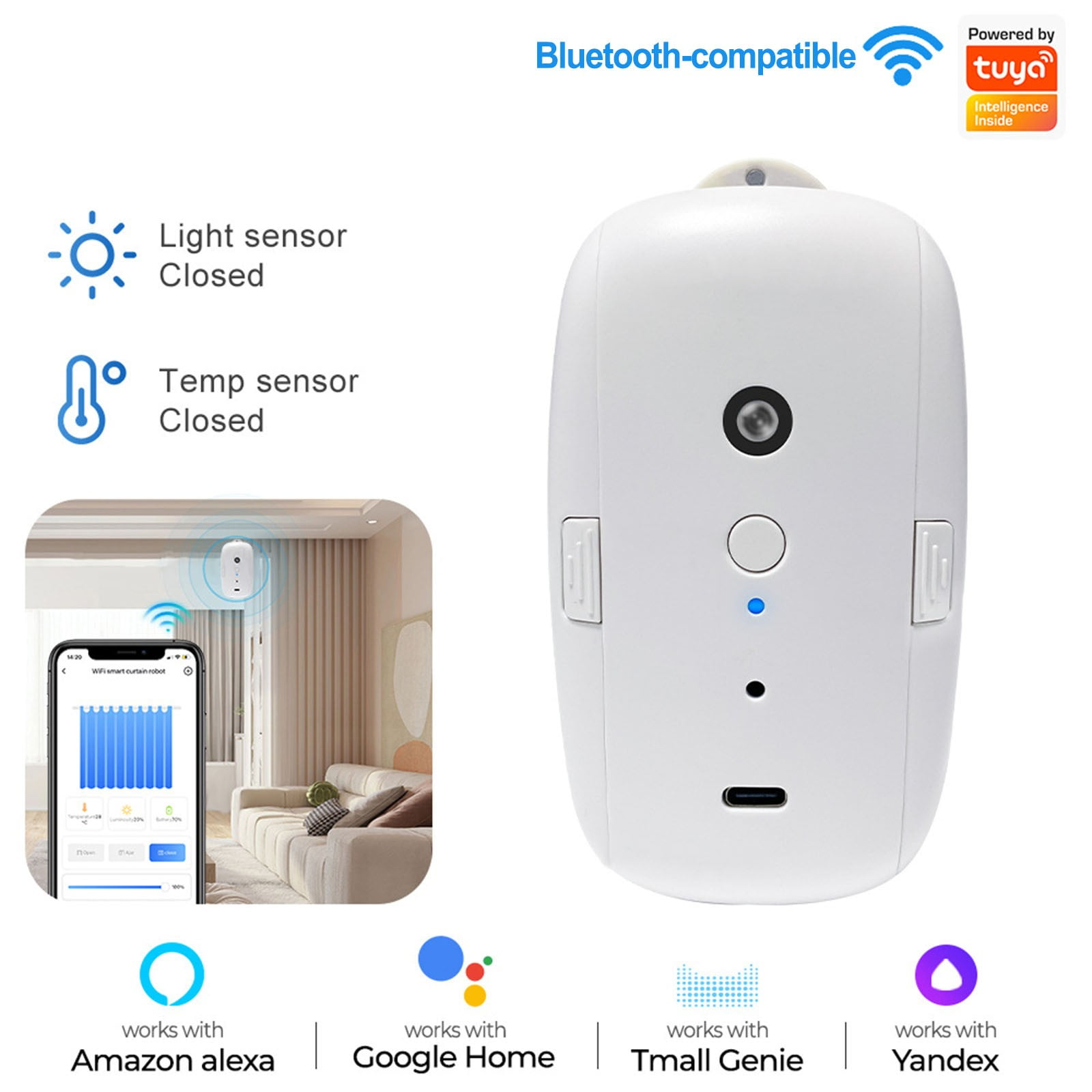 for Tuya Smart Wifi Curtain Motor Can Be Light-Sensitive and ...