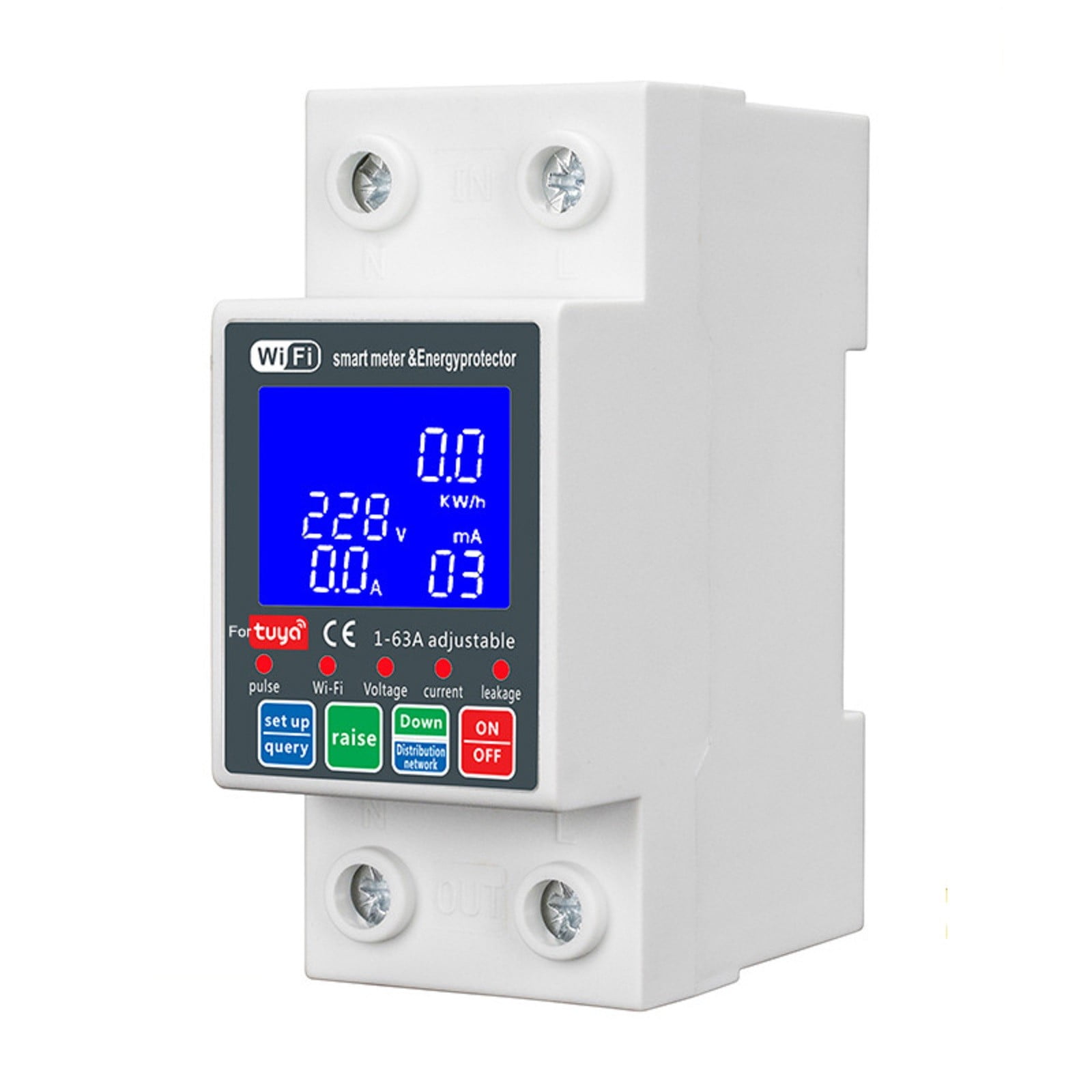 for Tuya WiFi Smart Metering Switch Protection AC Meter with Backlight ...