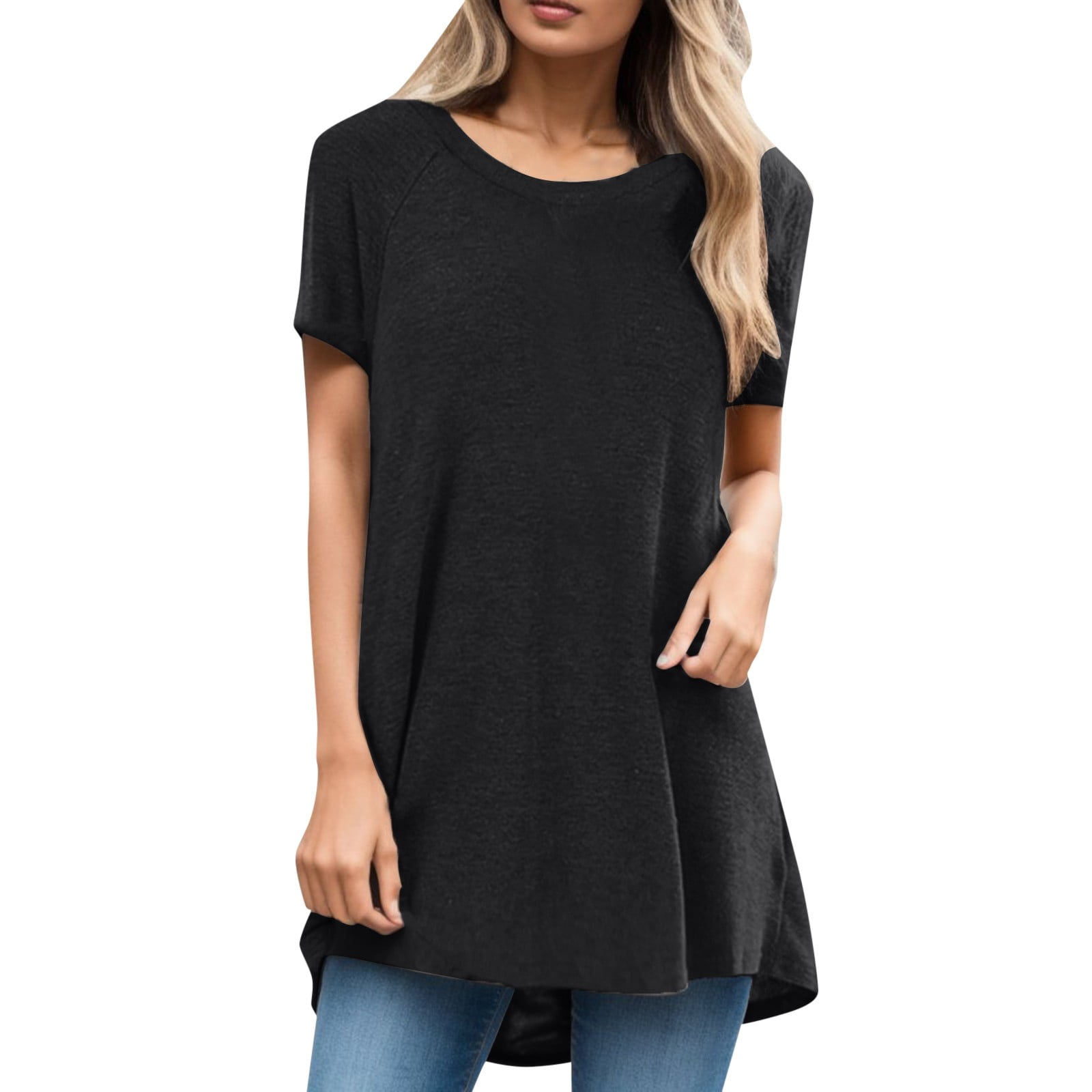 for Women Trendy Daily Garment O Neck Pullover Black - XXXL - Walmart.com