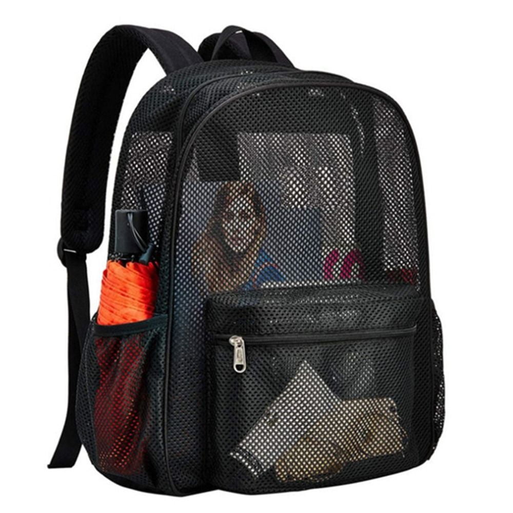 for Work with Comfort Padded Straps See Through Black Mesh Mesh Bookbag ...