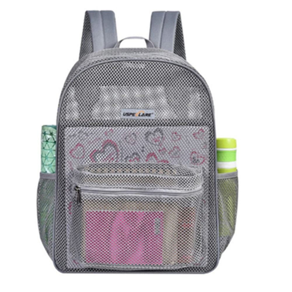 for Work with Comfort Padded Straps See Through Black Mesh Mesh Bookbag ...