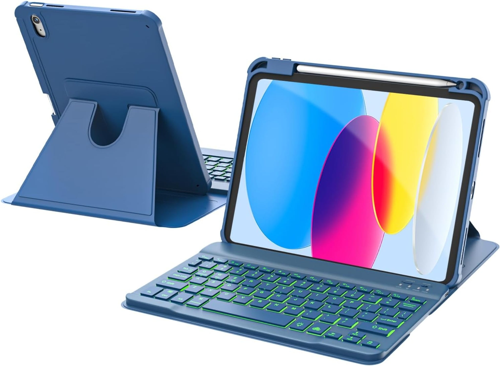 for iPad 11th(A16, 2025)/10th Generation Case with Keyboard, 360 ...