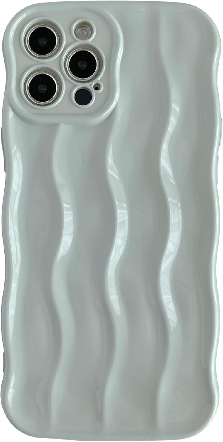 for iPhone 12 Pro Max Case,Water Ripple Pattern Curly Wave Frame Soft Compatible with iPhone ...