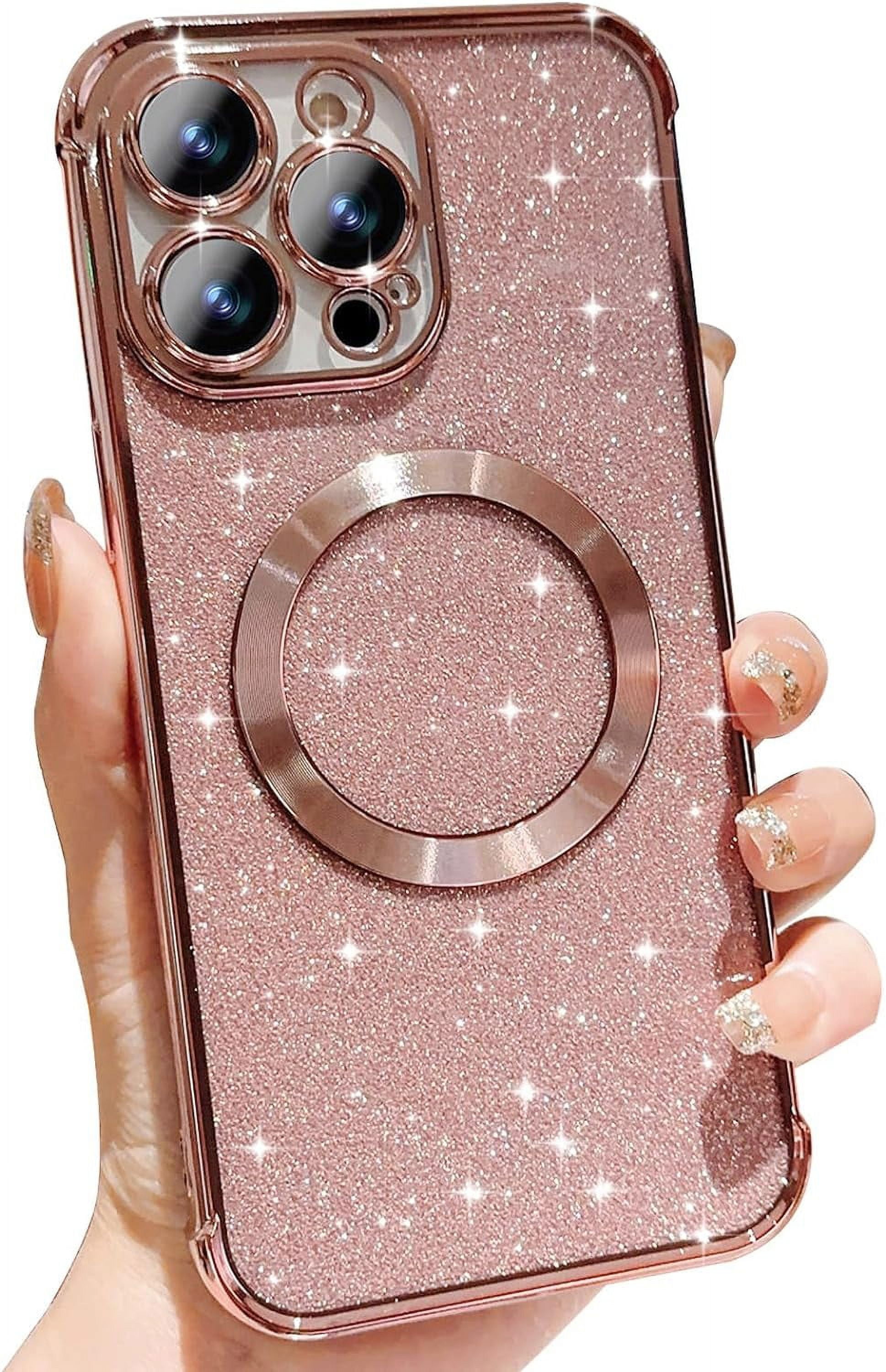 for iPhone 13 Pro Max Case Compatible with MagSafe, Cute Glitter Shockproof Phone Case with ...