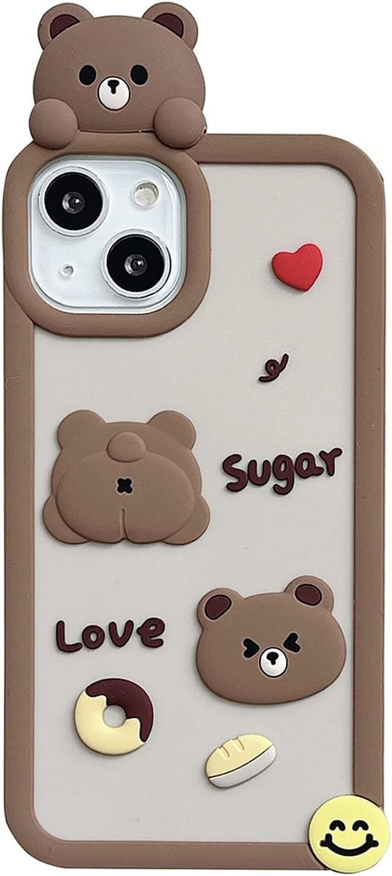 for iPhone 14 Case Kawaii Phone Cases,Cute 3D Cartoon Cool Bear Soft ...