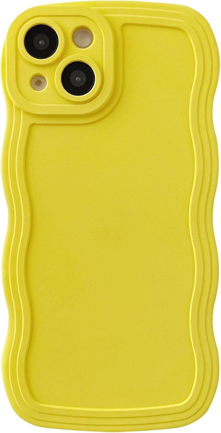 for iPhone 14 Case, Solid Color Curly Wave Frame Soft Compatible with ...