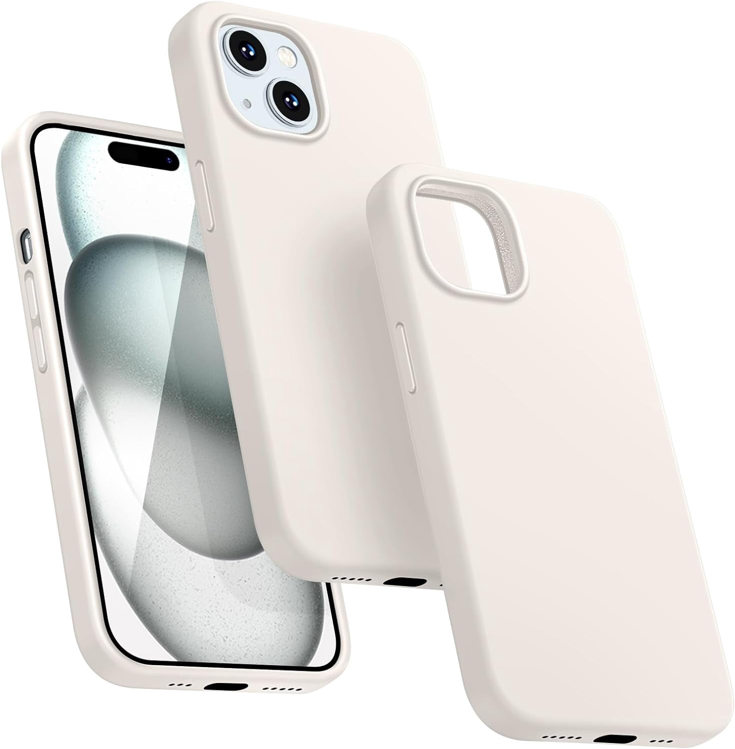 for iPhone 15 Plus Case,Liquid Silicone Slim Shockproof Protective ...