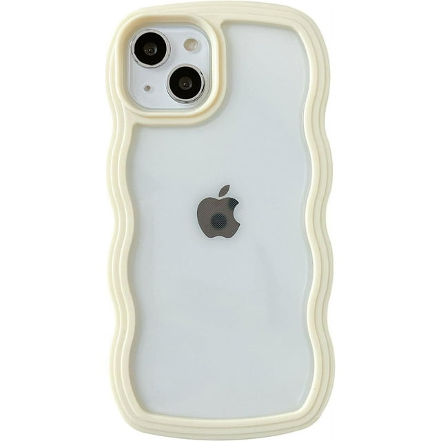 for iPhone 15 Pro Case, Cute Curly Wave Frame Shape Shockproof Soft ...