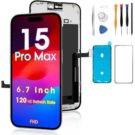 for iPhone 15 Pro Max Screen Replacement 6.7", 3D Touch Full HD Display ...