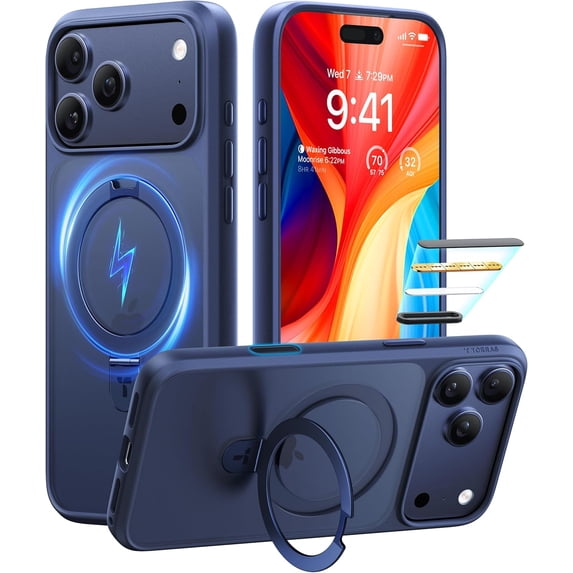 for iPhone 17 Pro Max Case with Stand, Compatible , 4X Military Grade ...