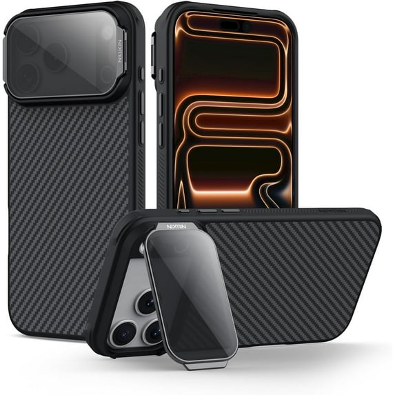 for iPhone 17 Pro Max Magnetic Case,Carbon Fiber,Kickstand & Camera ...