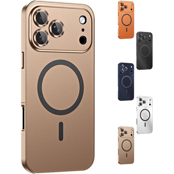 for iPhone 17 Pro Max Metal Case, Magnetic Snap-On Aluminum Bumper ...