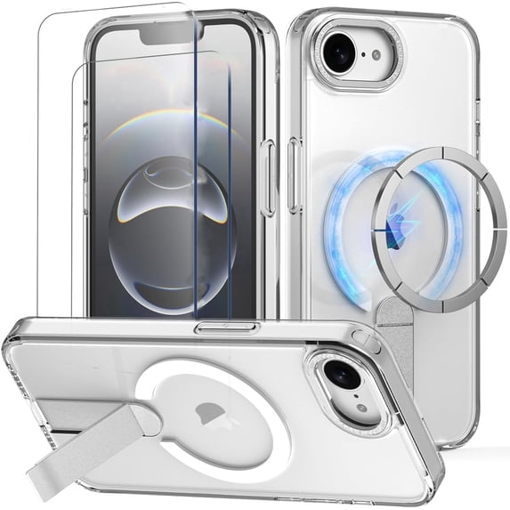 for iPhone 17E Case,Compatible with Magsafe,Slim Adjustable Stand,2X ...