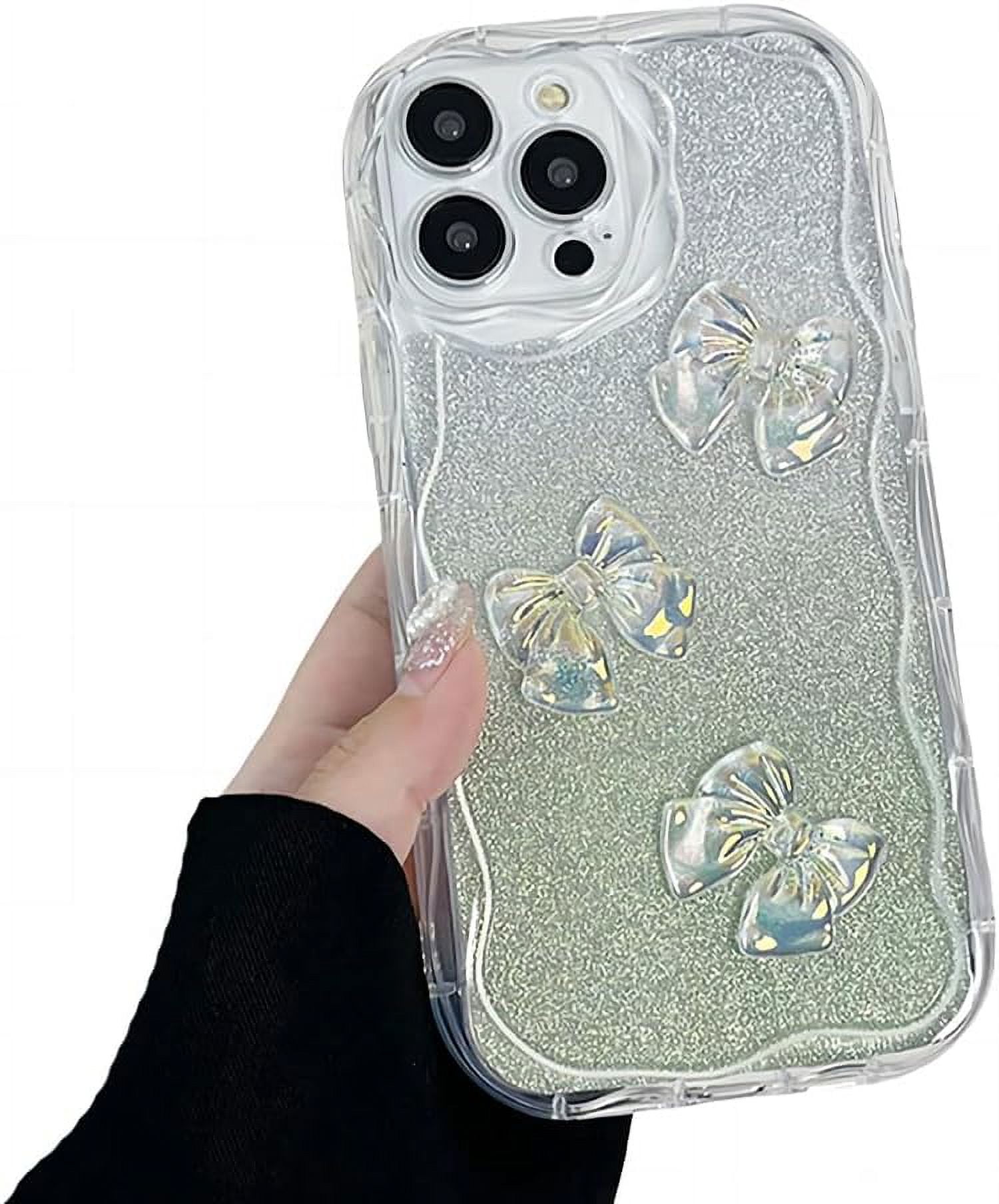 for iPhone Case,3D Bow Glitter Crystal Sparkle Sparkly Gradient Bumper ...