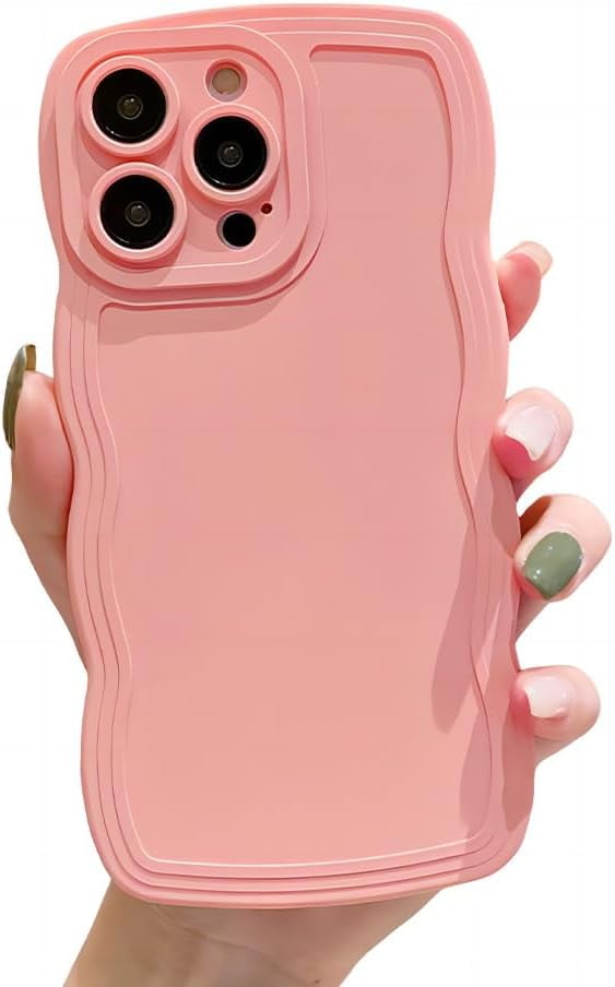 for iPhone Case,Cute Water Wave Shape Frame Silicone Camera Lens ...