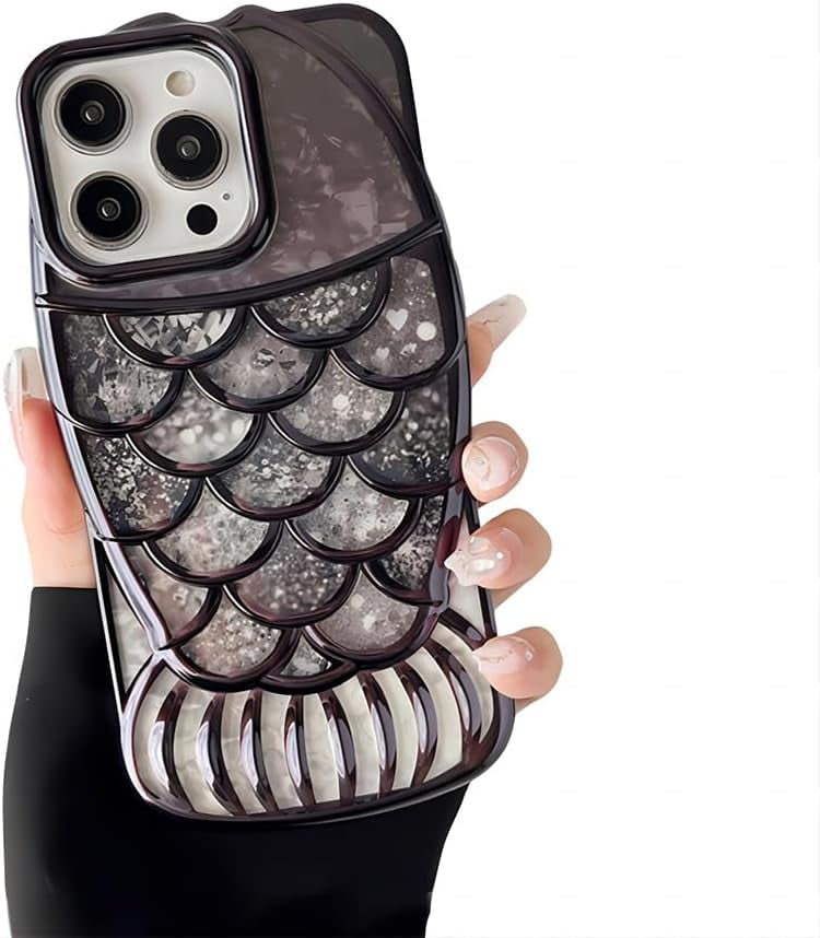 for iPhone Case,Luxury ElectroPlated Fish Shape Frame Glitter Sparkle ...