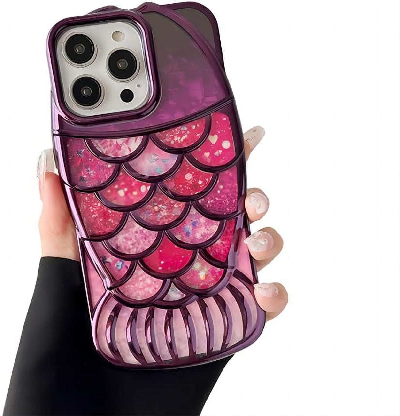 for iPhone Case,Luxury ElectroPlated Fish Shape Frame Glitter Sparkle ...