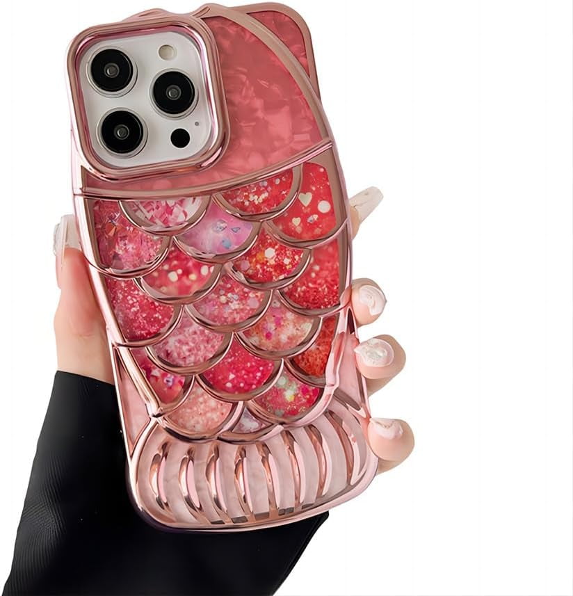 for iPhone Case,Luxury ElectroPlated Fish Shape Frame Glitter Sparkle ...