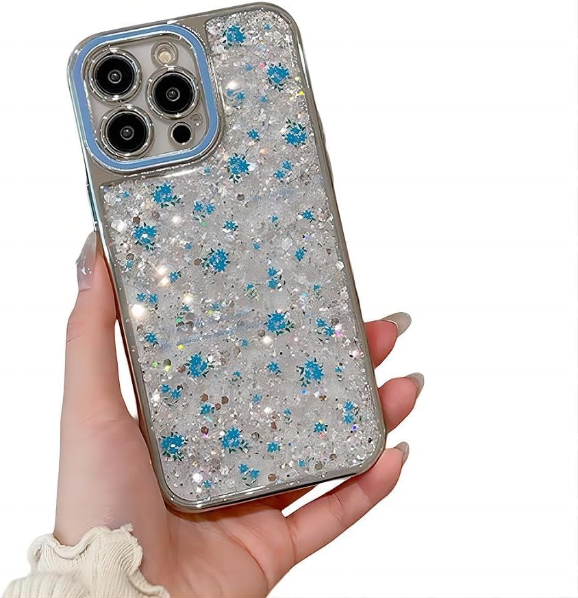 for iPhone Case,Luxury ElectroPlated Frame Clitter Sparkly Flower Bow ...