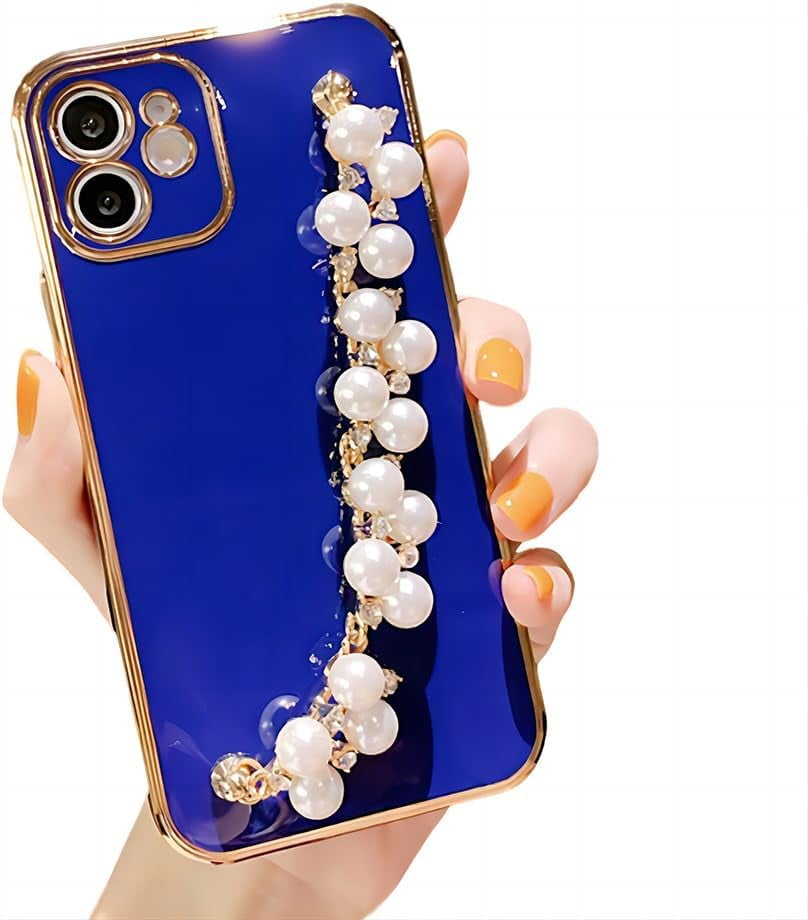 for iPhone Case,Luxury ElectroPlated Smooth with Pearl Hand Bracelet ...