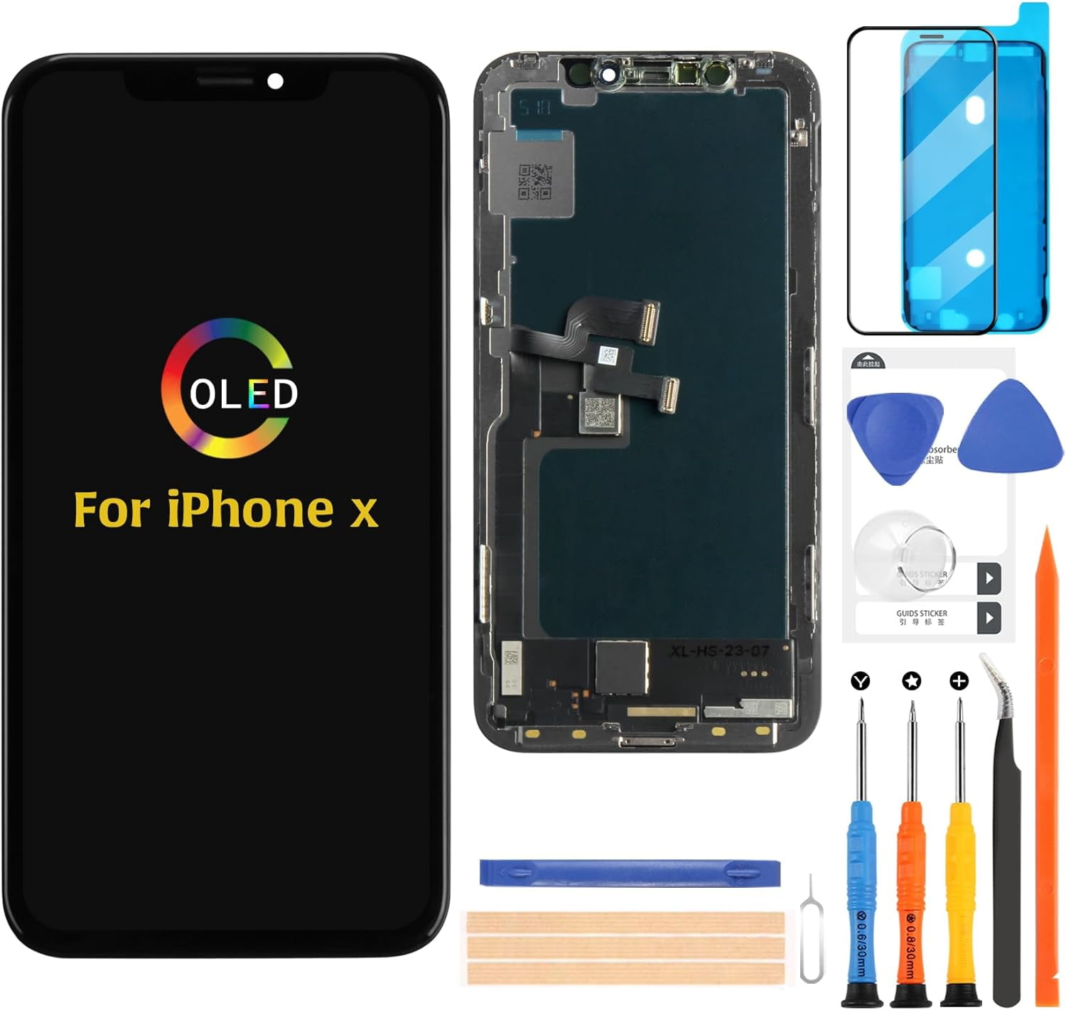 for iPhone X (OLED) Screen Replacement A1865 A1901 A1902 A1903 LCD Display Touch Digitizer Full ...