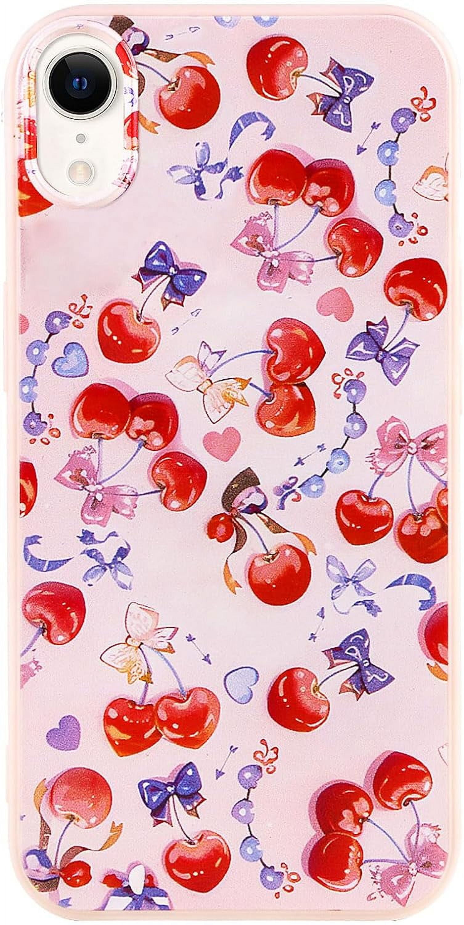 for iPhone XR Case Cherry Pink Bow Coquette Design Cute Aesthetic Girly ...
