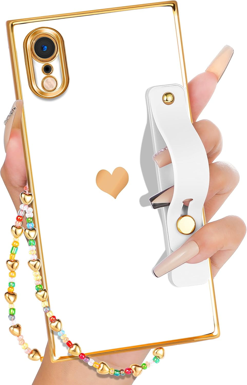 for iPhone XR Case Loopy Stand/Strap, Luxury Cute Women Girls Heart ...