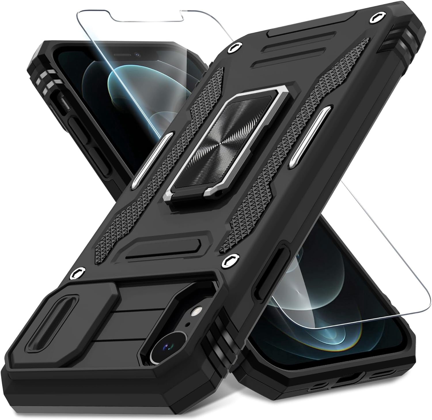 for iPhone XR Case with Slide Camera Cover+Screen Protector (1 Pack ...
