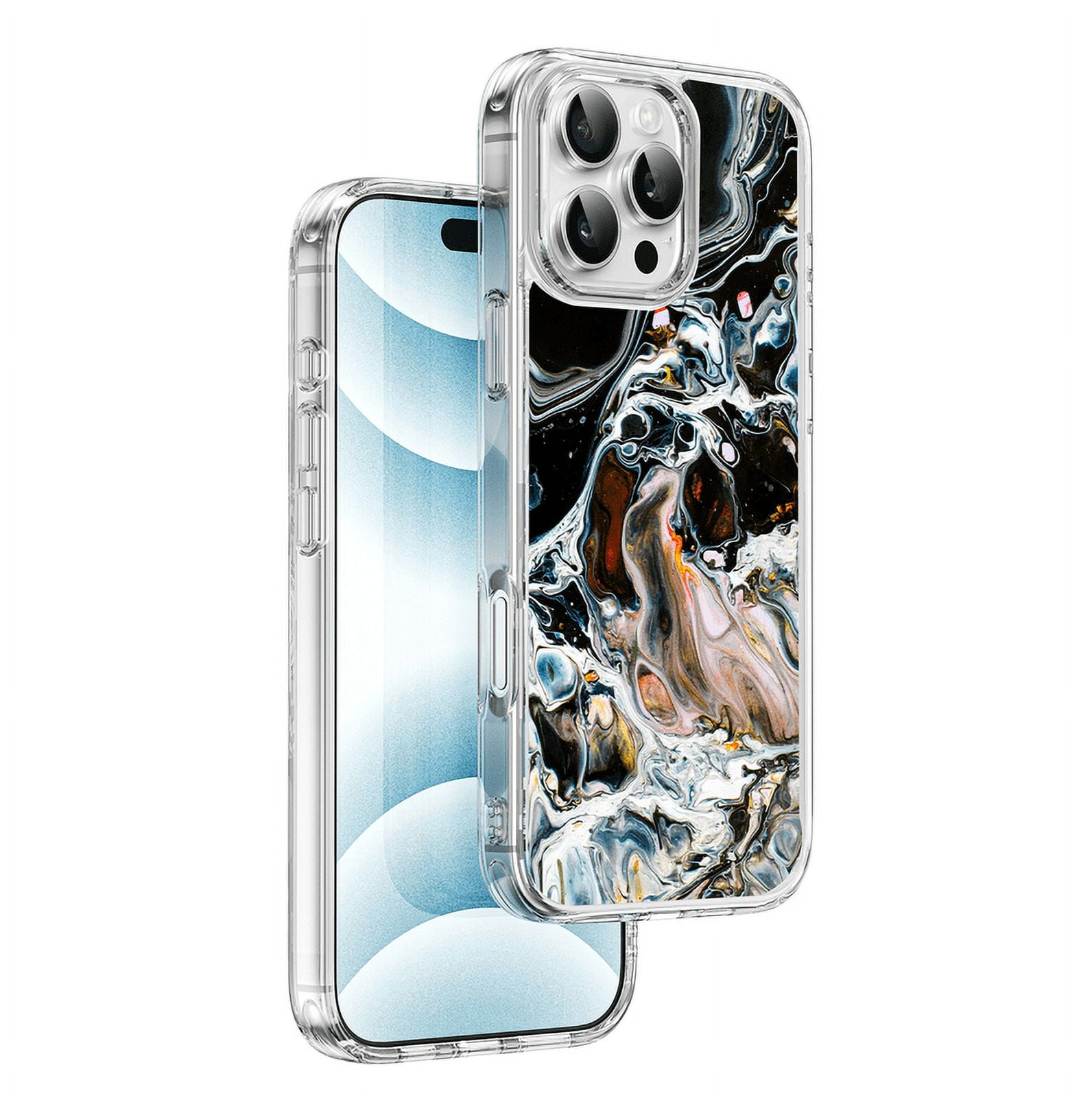 Lide. Protective Gel Phone Case for iphone 13 - Printed Black and White ...
