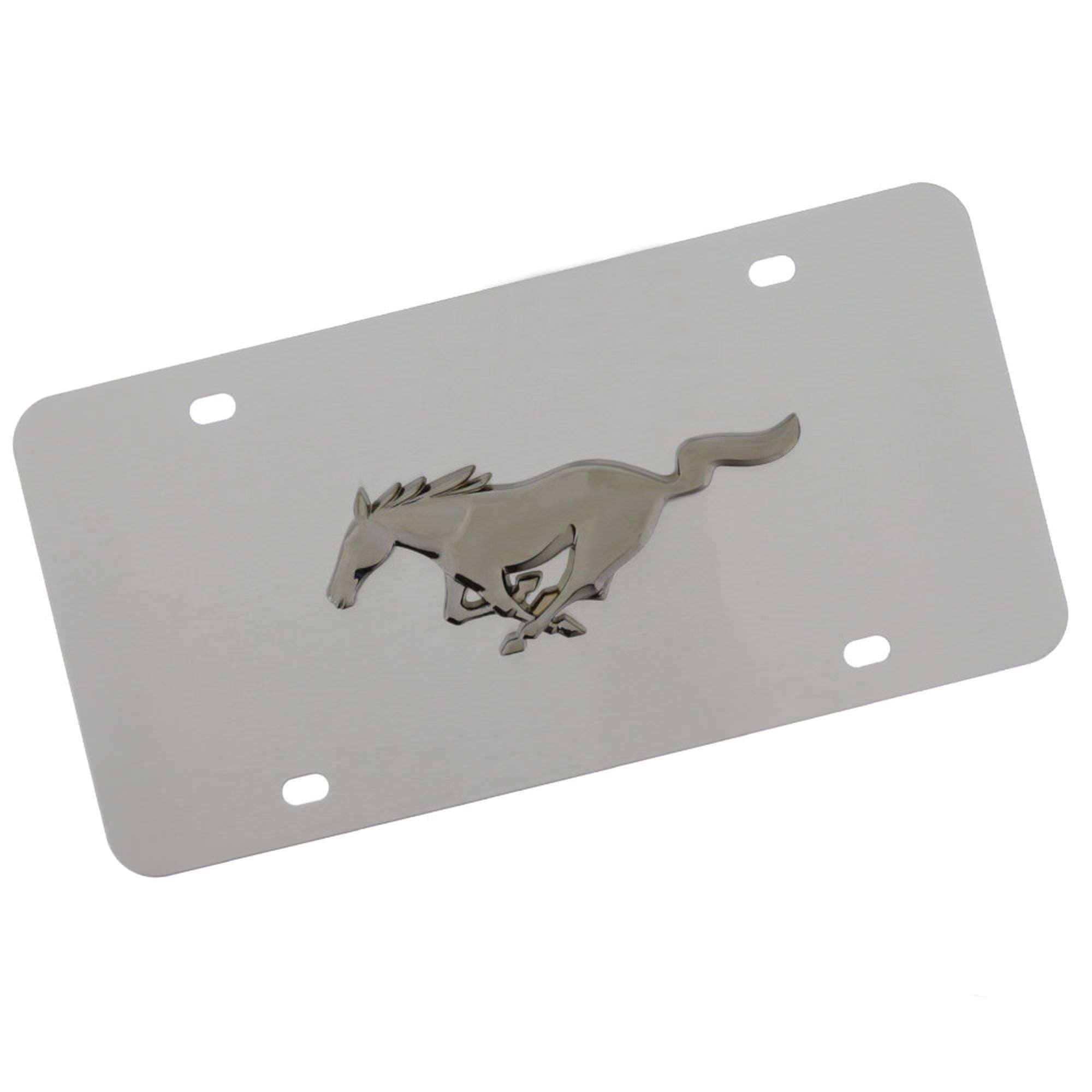 ford mustang 3d pony brushed steel auto license plate, official ...