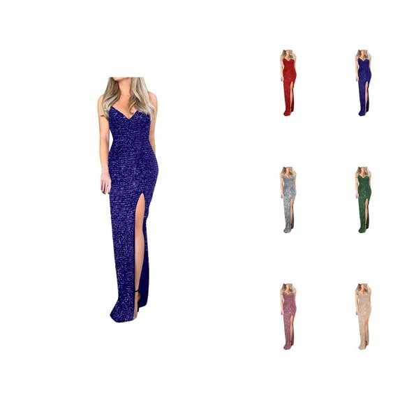 formal Dresses for Women Holiday Party Dresses for Women Deep V Sequins ...