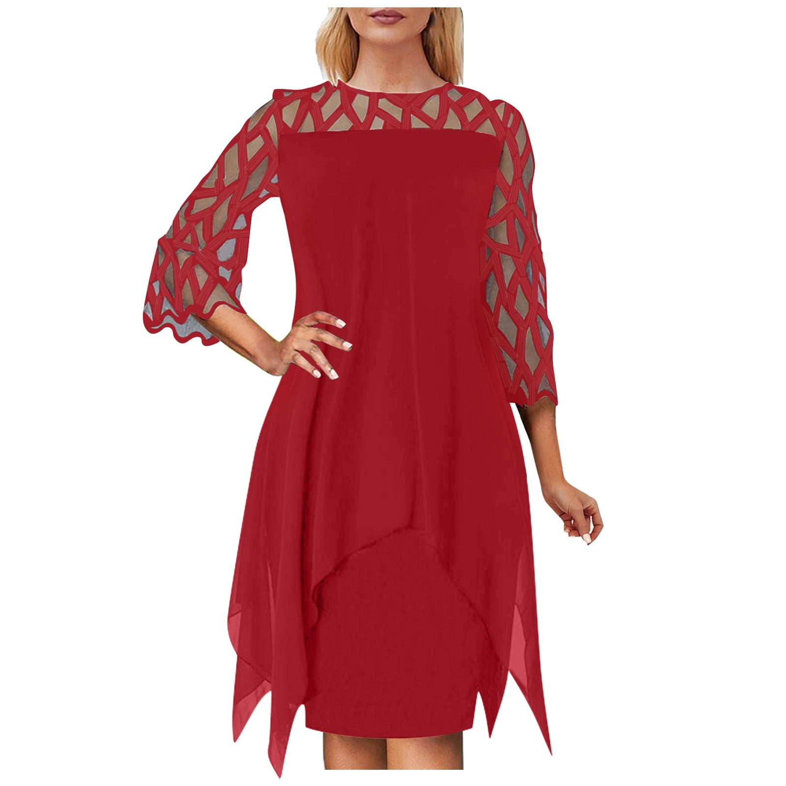 Formal Dresses For Women Plus Size Summer Sexy Hollow Out Long Sleeve