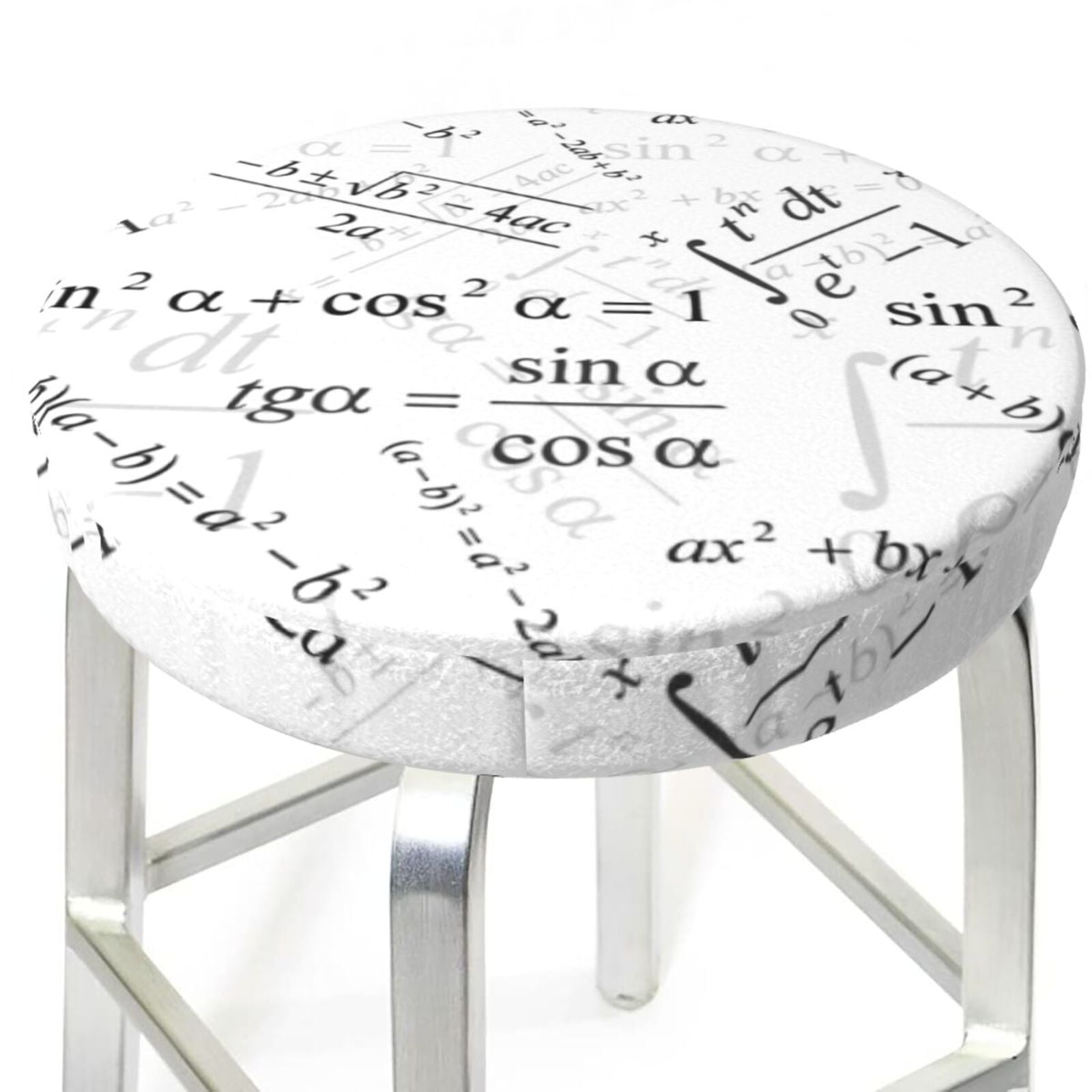 formula Math design Round Bar Stool Seat Covers, Elastic Round Chair ...