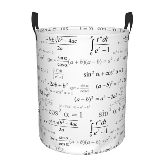formula Math pattern Laundry Basket with Handles - Freestanding Laundry ...
