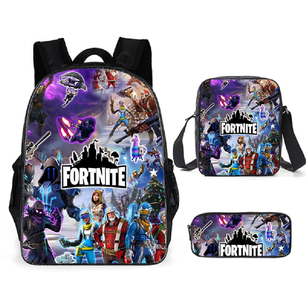 fortnite Backpack | Gamer Black Rucksack | Green Creeper Zombie ...