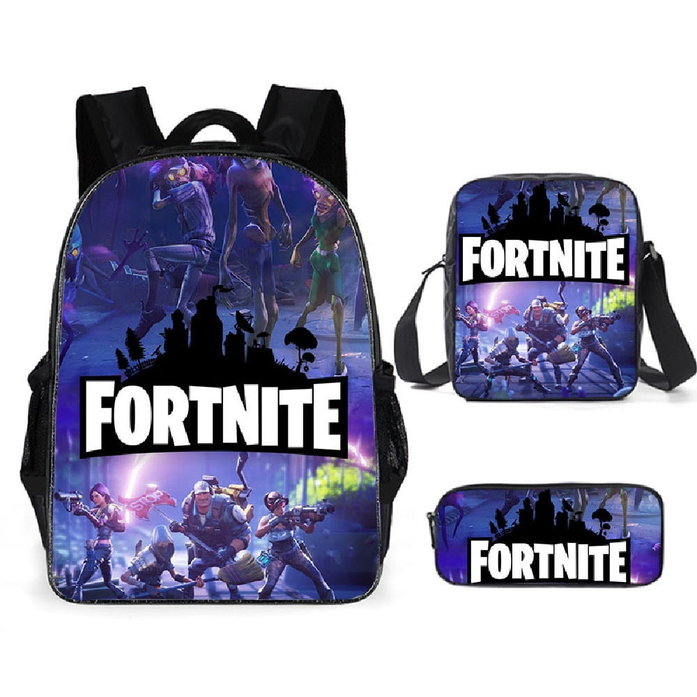 fortnite Backpack | Gamer Black Rucksack | Green Creeper Zombie ...