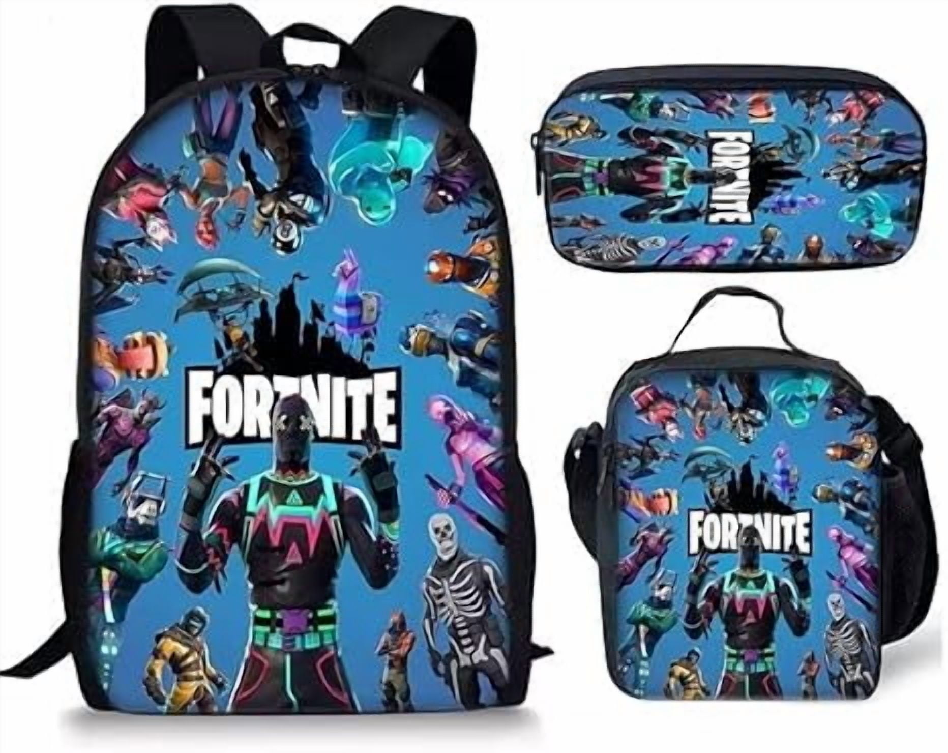 fortnite Backpack | Gamer Black Rucksack | Green Creeper Zombie ...