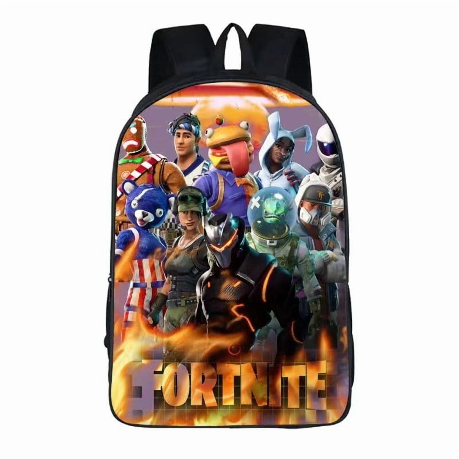 fortnite Backpack | Gamer Black Rucksack | Green Creeper Zombie ...