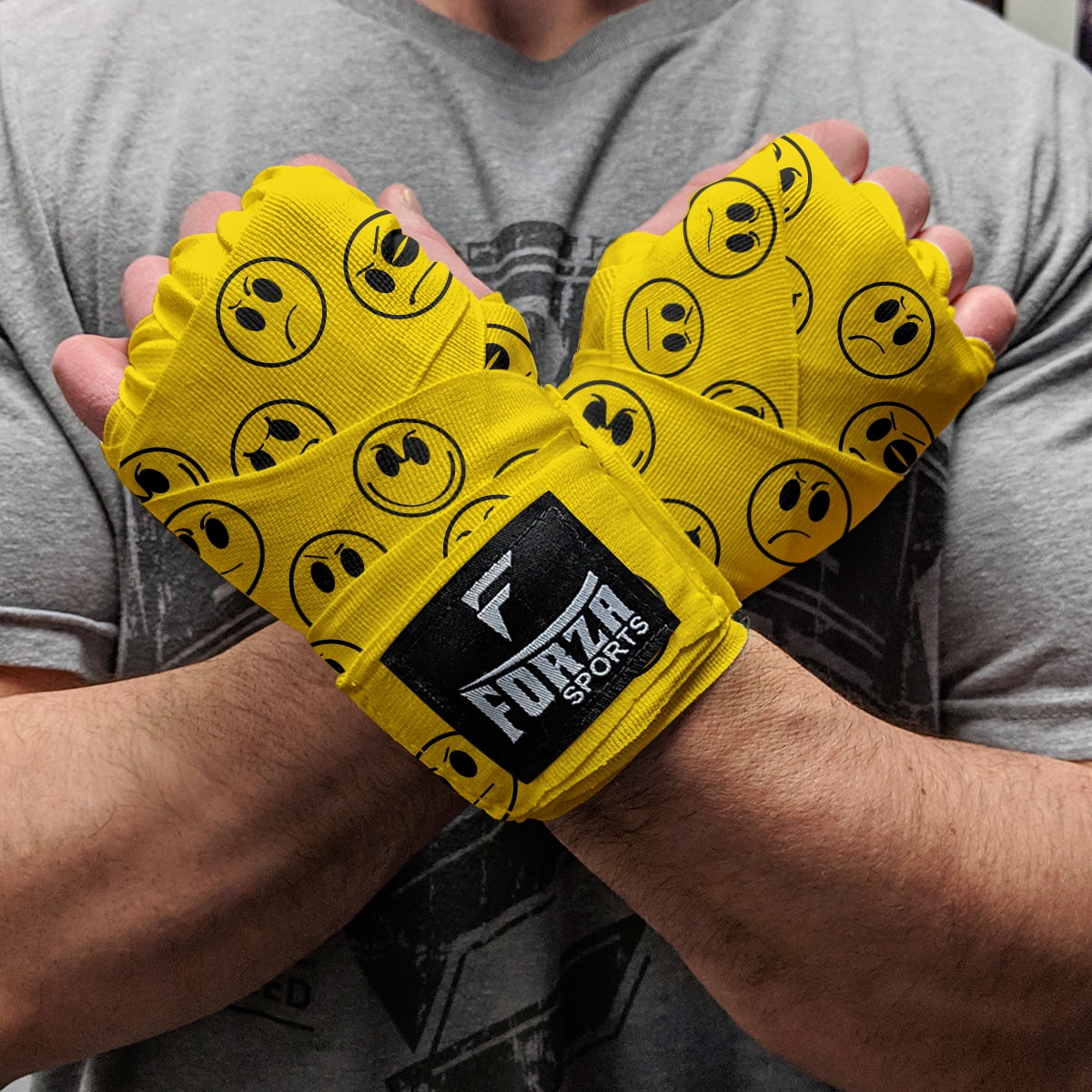 forza mma 180" mexican style boxing handwraps - smileys yellow ...