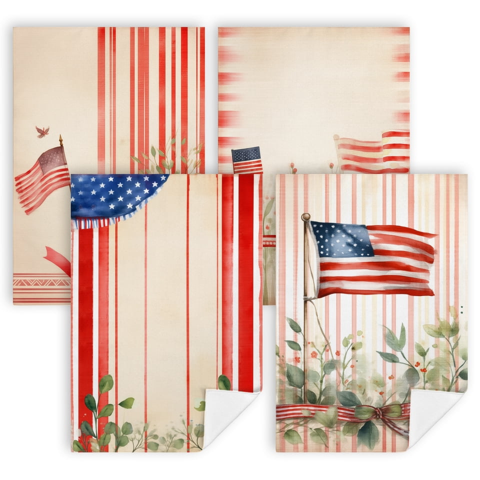 fourth of july towels A red and white striped background with an ...