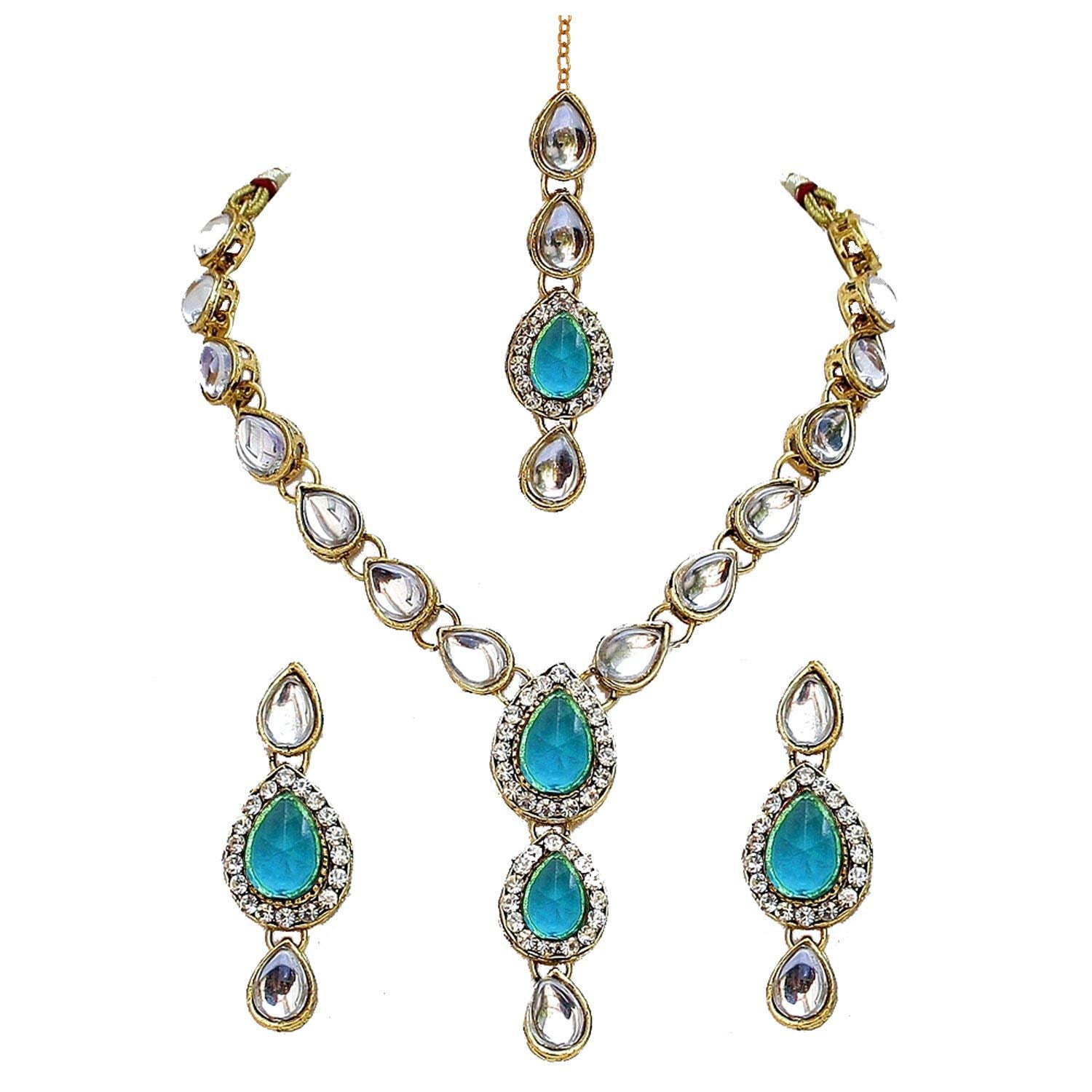 fourthline 1-Line Green Colour Kundan Set (MSK-1-LINE-RAMA) - Walmart.com