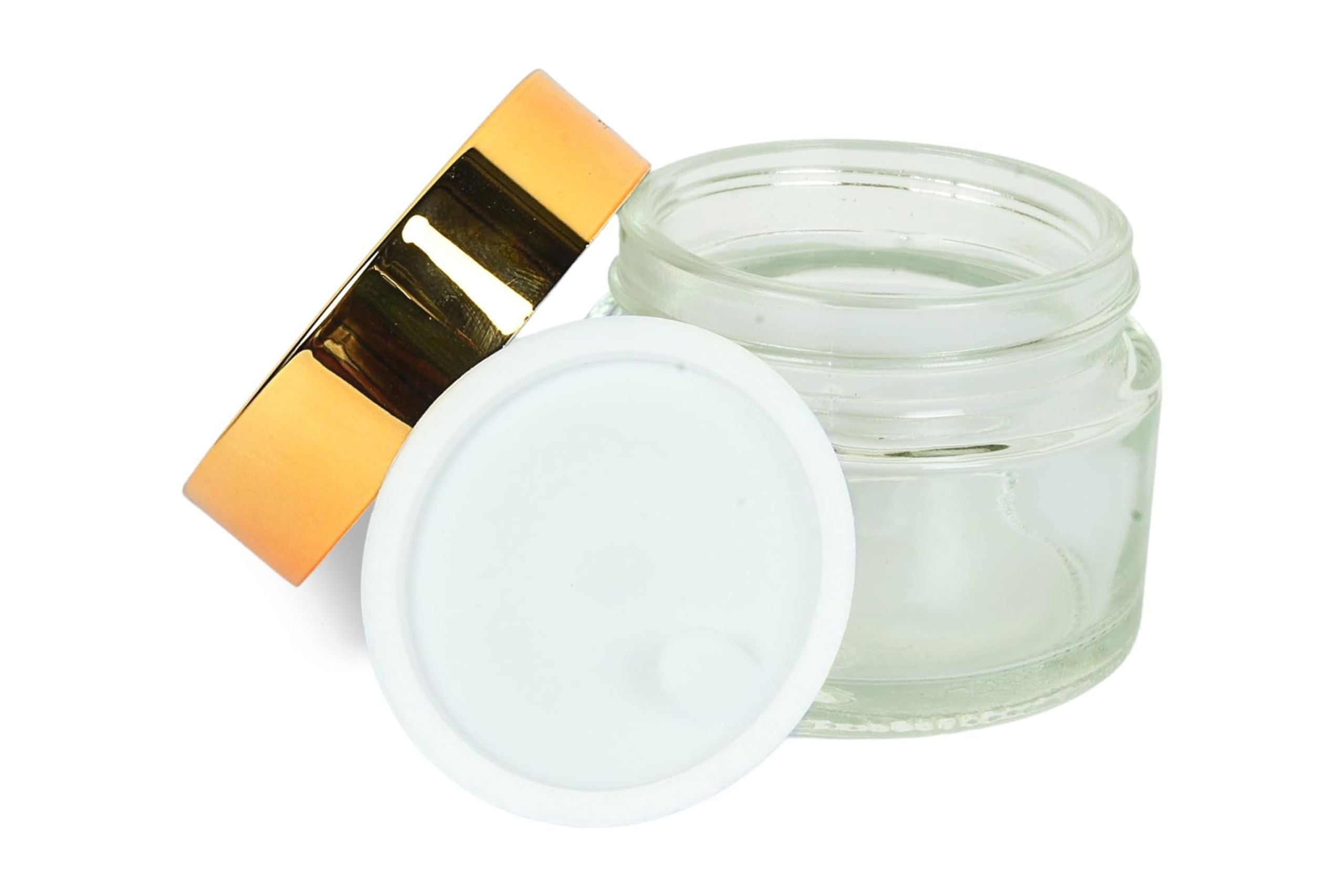 fourthline 50g Glass Cosmetic Cream Containers with flat gold cap ...